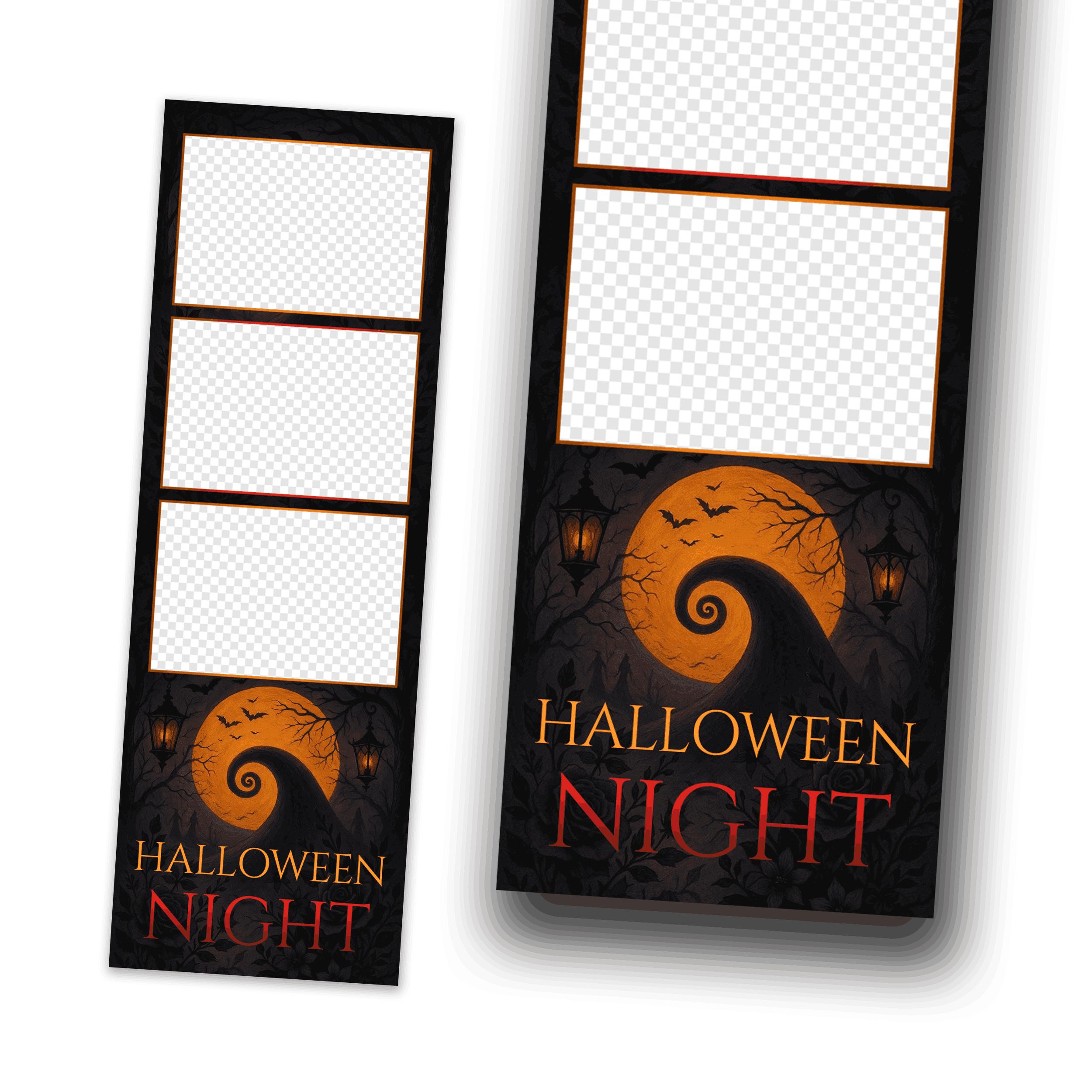 Halloween Photobooth Template 2x6 Strip Yellow Black Pumpkin Trick or ...