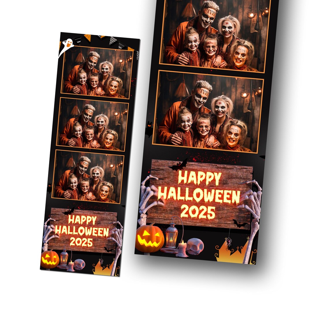 Halloween Photobooth Template 2x6 Rustic Wooden Trick or Treat Photo ...