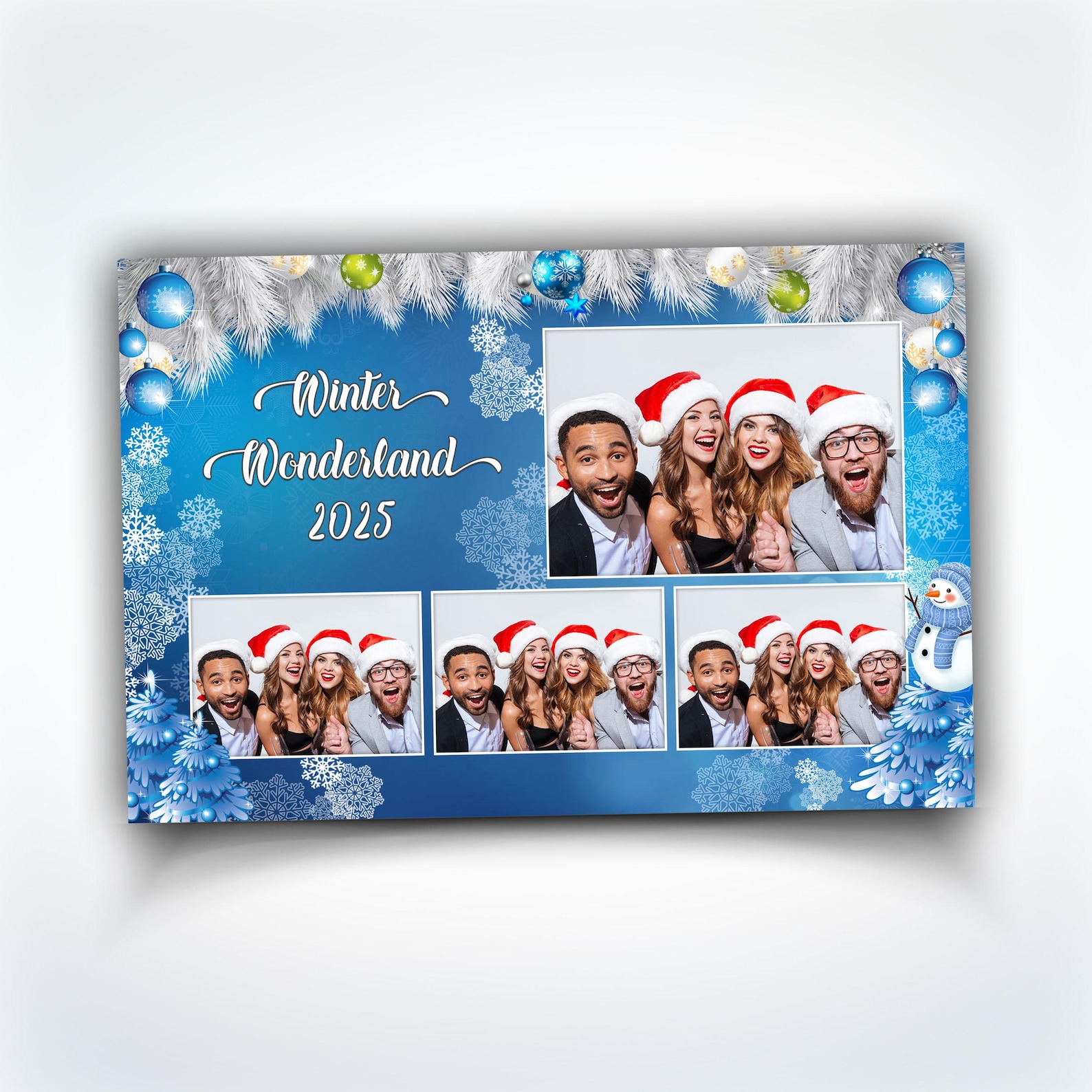Christmas Winter Wonderland Photo Booth Template, Christmas Photobooth ...