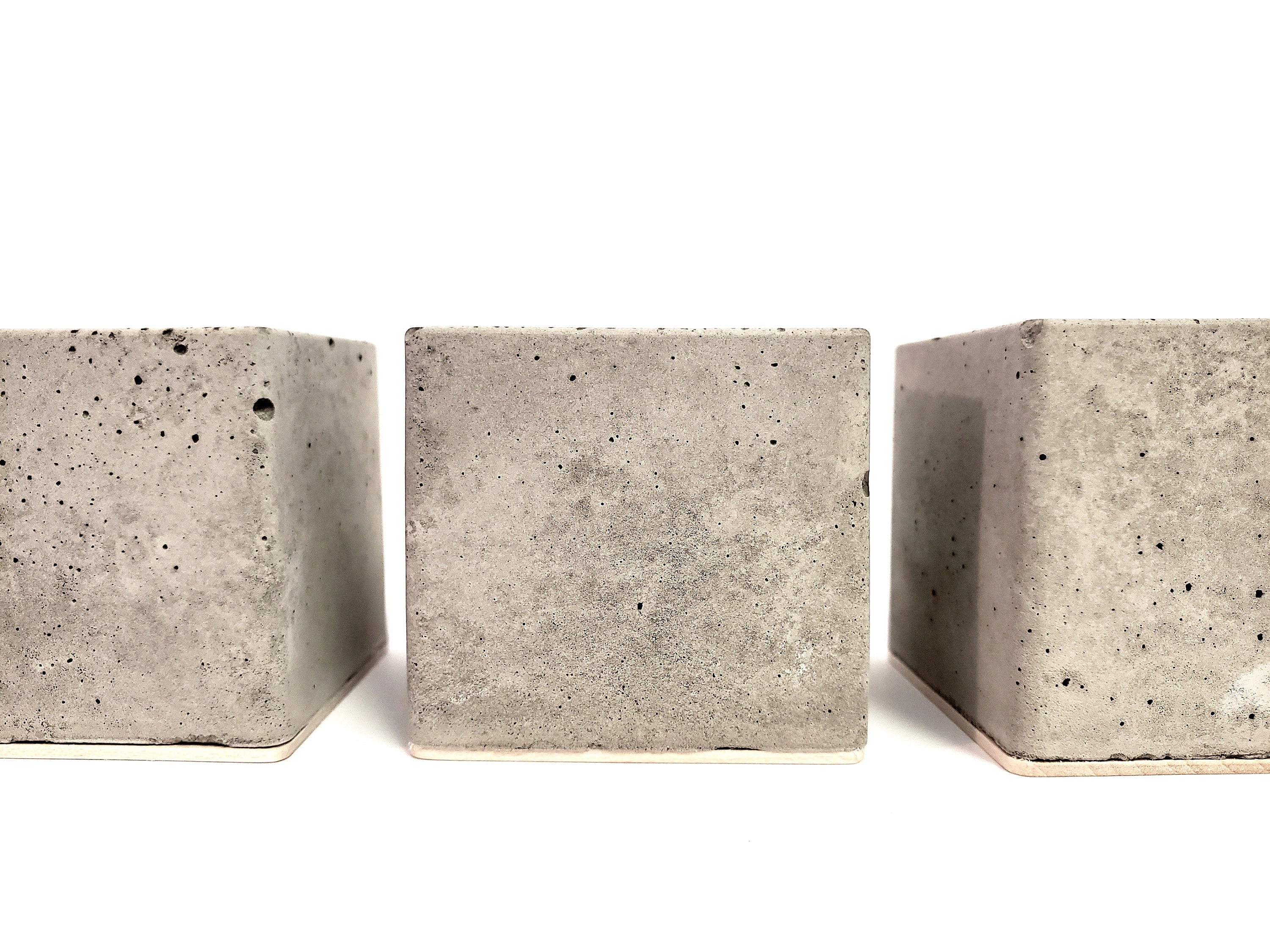 The Big Weight. Concrete Paperweight With Maple Wood. Set of 3. Desktop ...