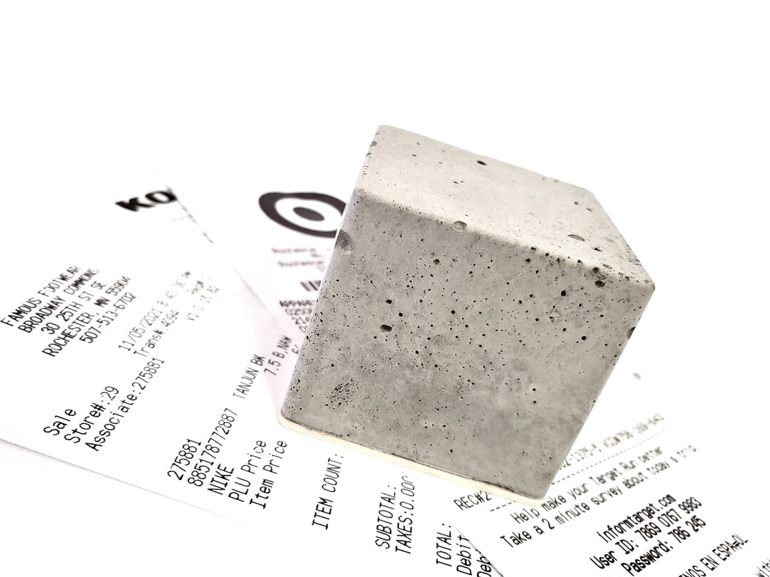 The Big Weight. Concrete Paperweight With Maple Wood. Desktop Office ...