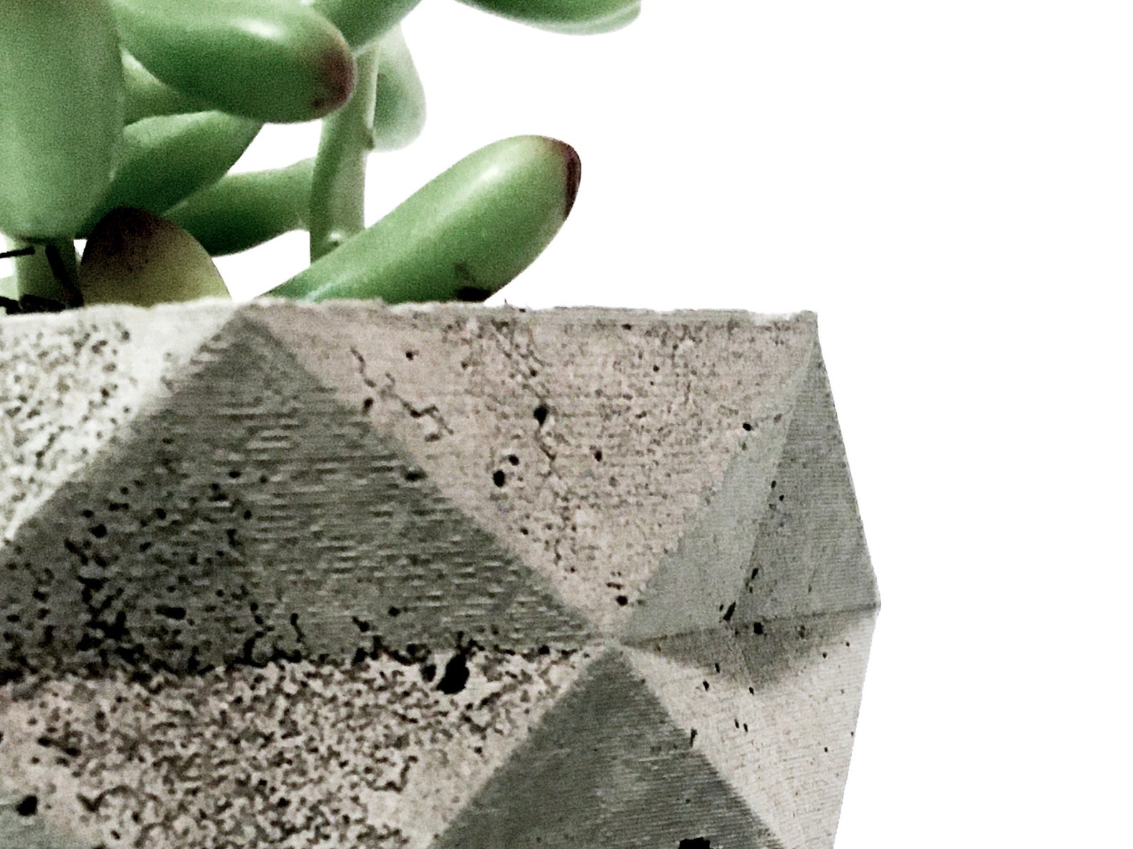 Small Concrete Planter. Modern Geometric Faceted Pot for - Etsy