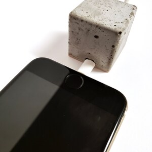 Cable Holder. the Short Stop. Concrete Block With Maple Wood Cord ...