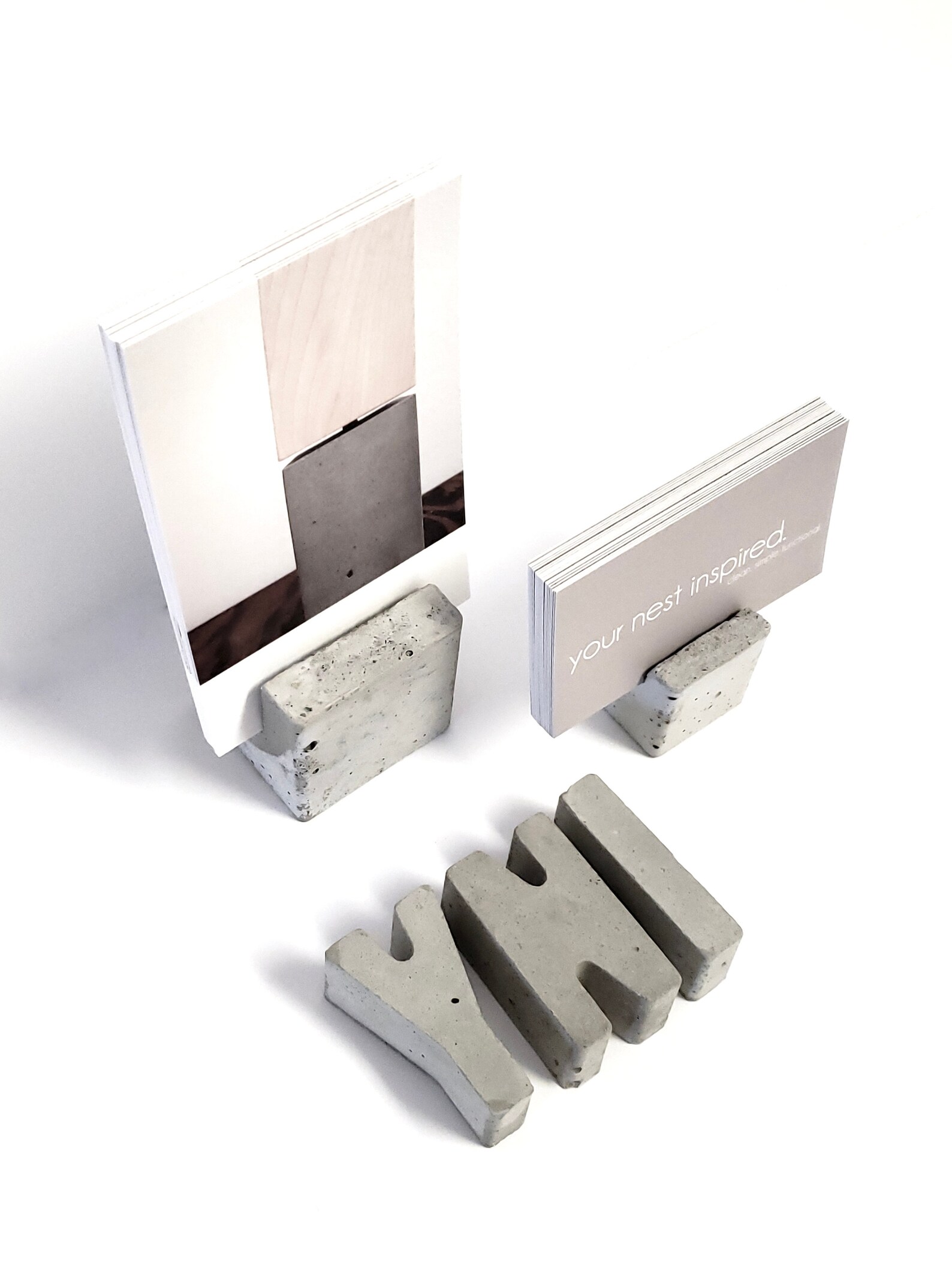 Business Card Holder for Desk. Tall and Wide Concrete Block. - Etsy