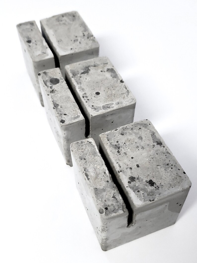 Photo Stand. Set of 3. Slim and Tall Concrete Block for Pictures ...