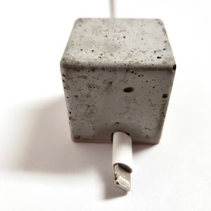 Cable Holder. the Short Stop. Concrete Block With Maple Wood Cord ...