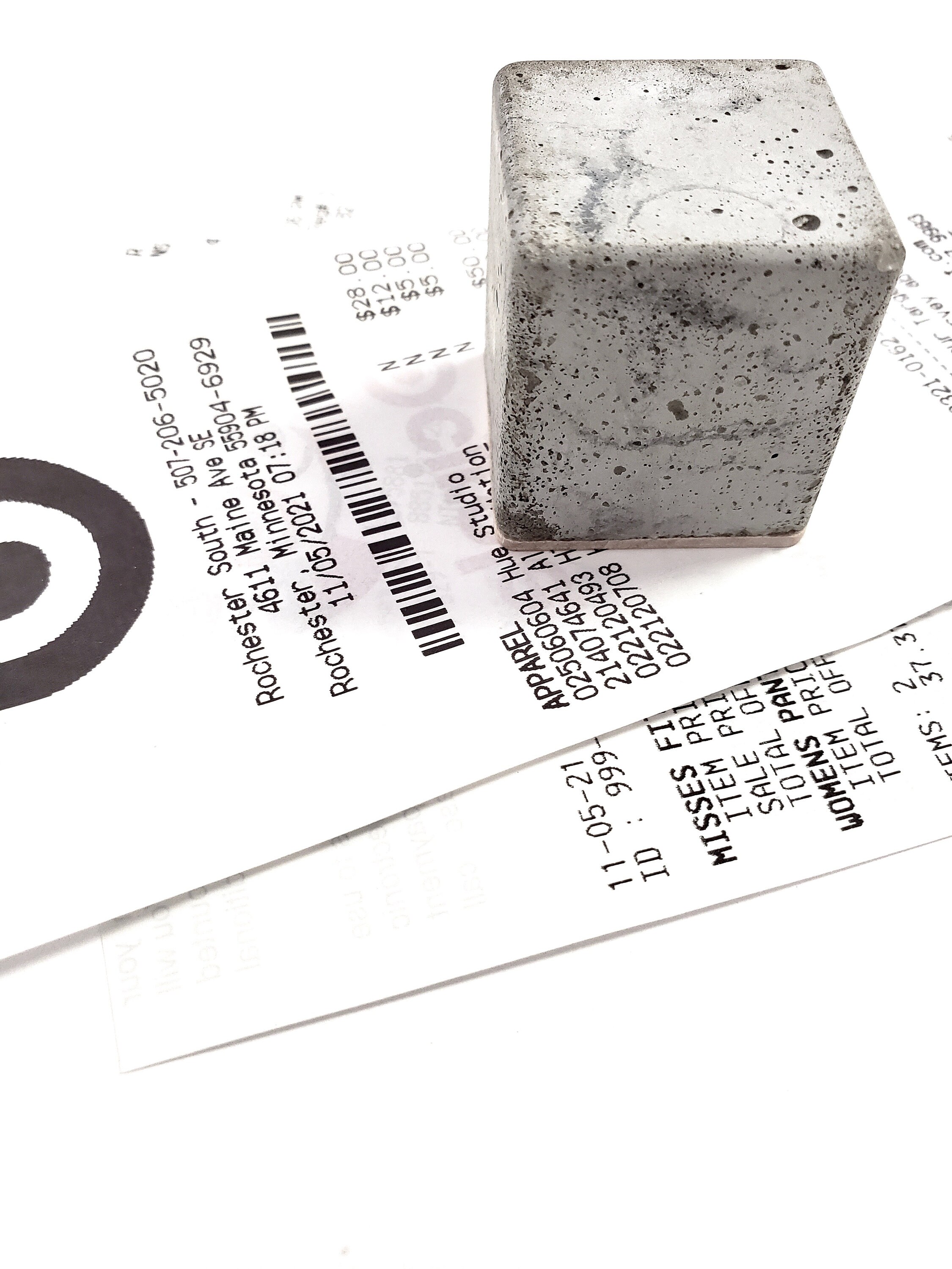 The Short Weight. Concrete Paperweight With Maple Wood. Desktop Office ...