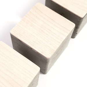 The Big Weight. Concrete Paperweight With Maple Wood. Set of 3. Desktop ...