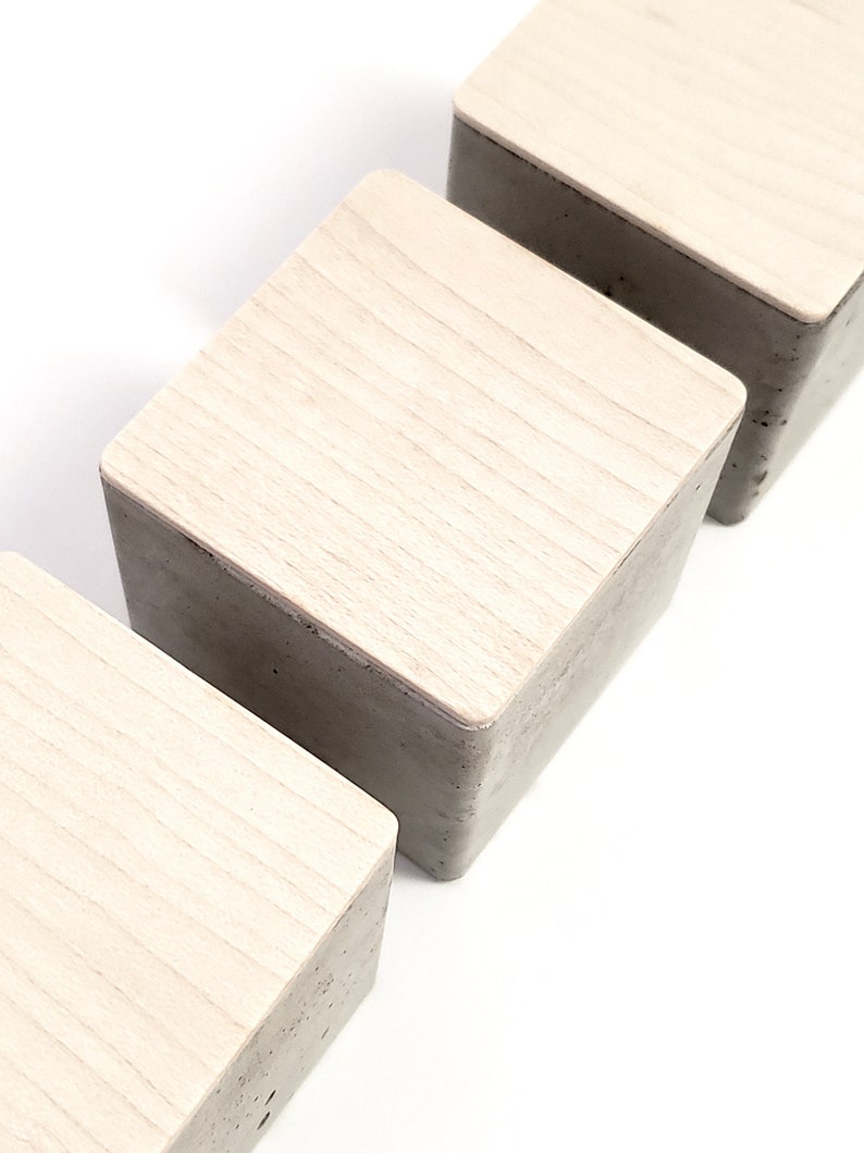The Big Weight. Concrete Paperweight With Maple Wood. Set of 3. Desktop ...
