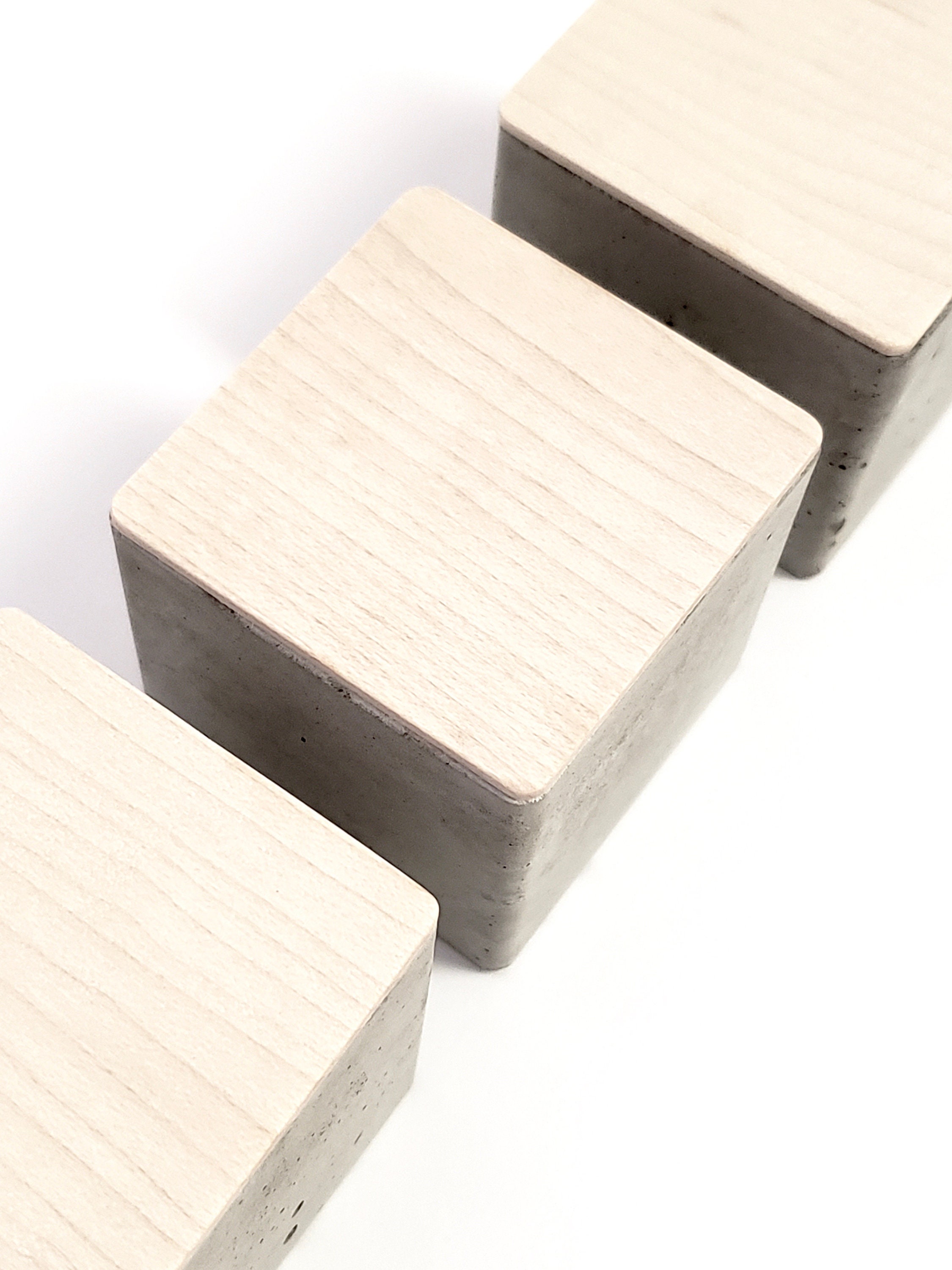 The Big Weight. Concrete Paperweight With Maple Wood. Set of 3. Desktop ...