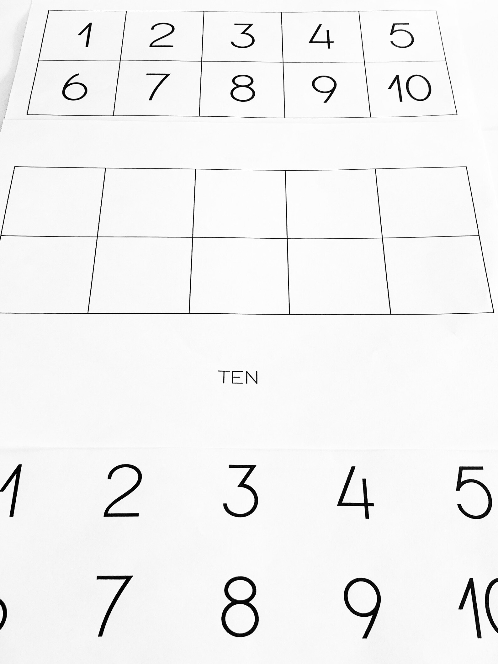 Montessori 10 Frame Number Chart. Homeschool Educational Printable Math ...