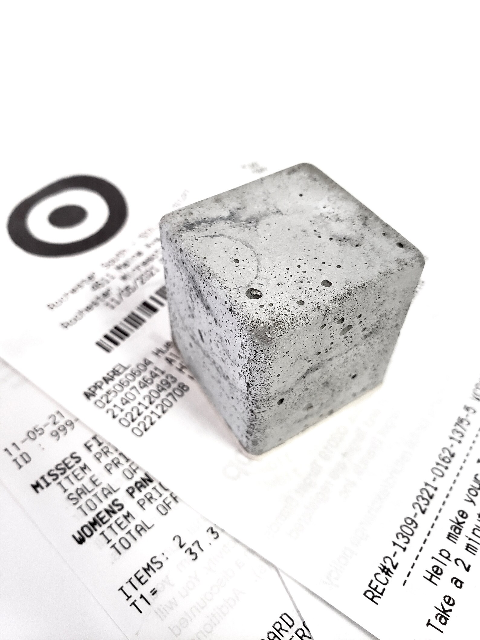 The Short Weight. Concrete Paperweight With Maple Wood. Desktop Office ...