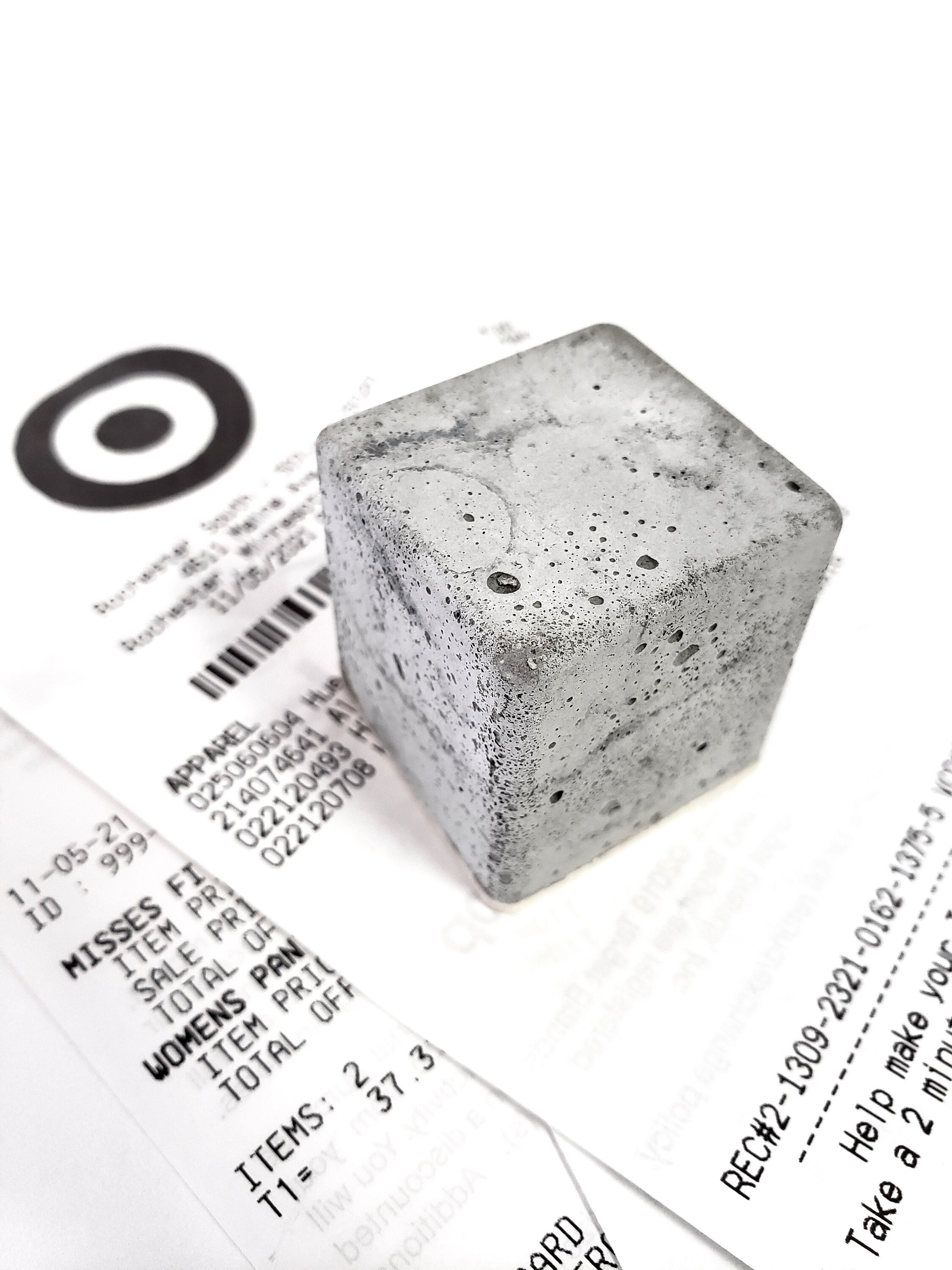 The Short Weight. Concrete Paperweight With Maple Wood. Desktop Office ...