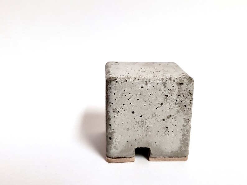 Cable Holder. the Short Stop. Concrete Block With Maple Wood - Etsy
