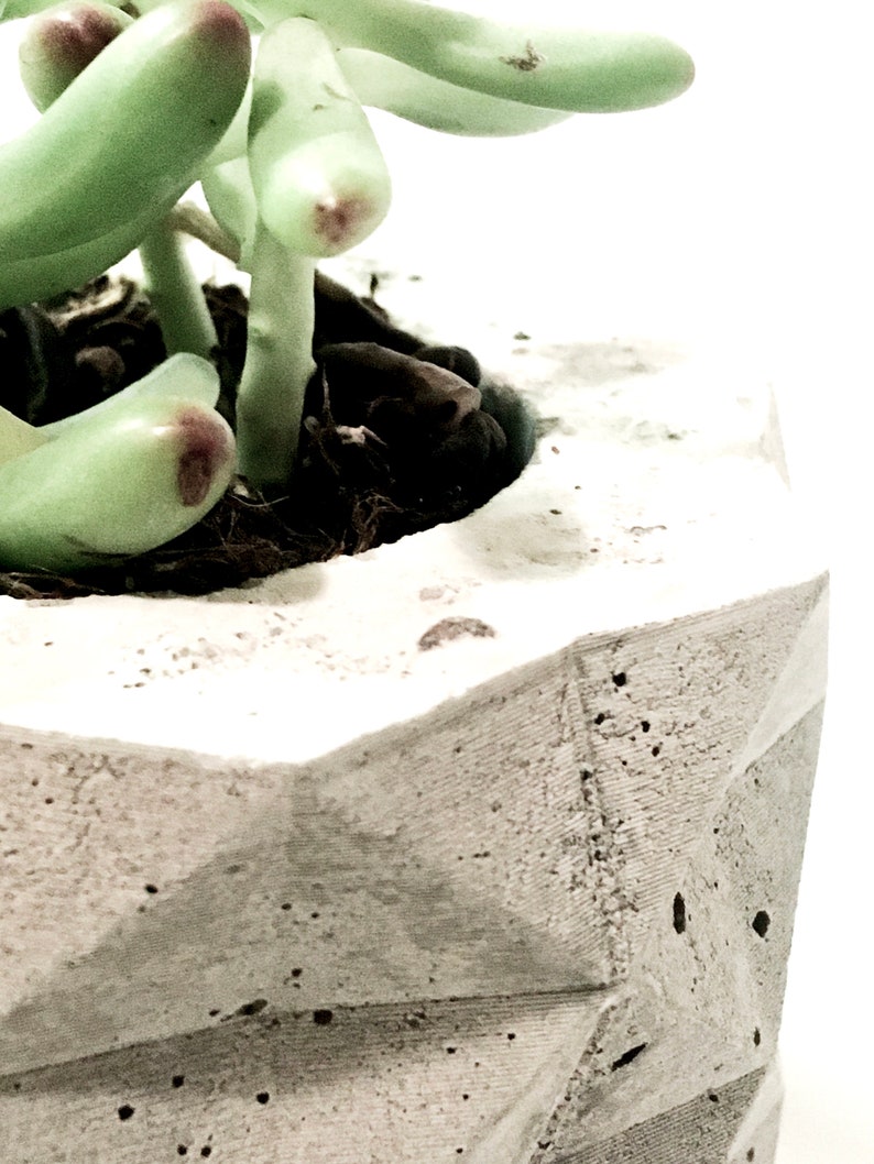 Small Concrete Planter. Modern Geometric Faceted Pot for - Etsy