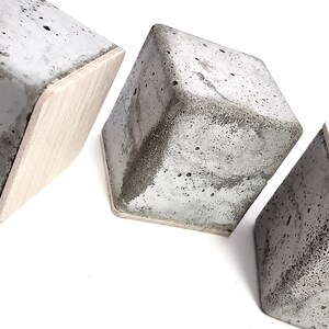 The Short Weight. Concrete Paperweight With Maple Wood. Desktop Office ...