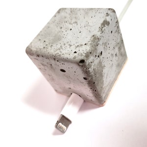 Cable Holder. the Short Stop. Concrete Block With Maple Wood Cord ...