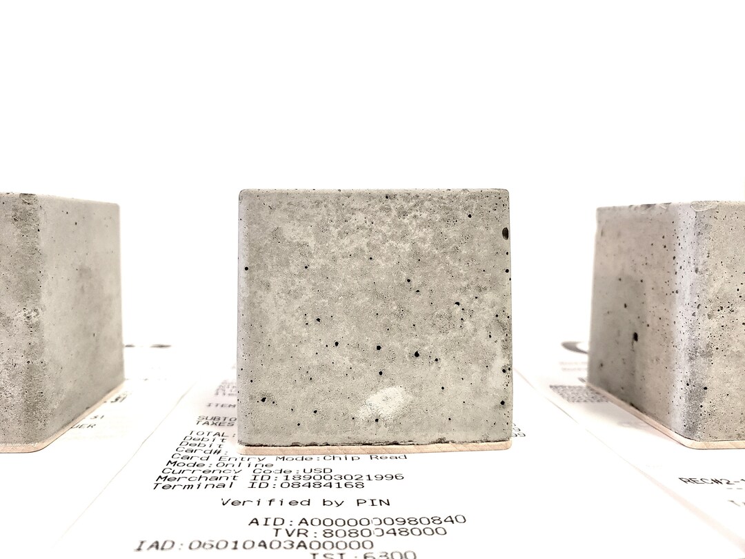 The Big Weight. Concrete Paperweight With Maple Wood. Set of 3. Desktop ...