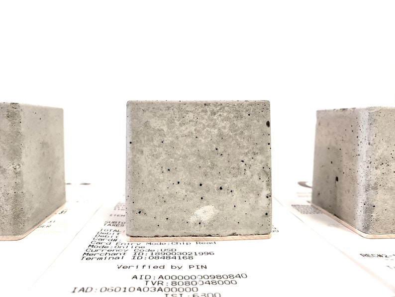 The Big Weight. Concrete Paperweight With Maple Wood. Set of 3. Desktop ...