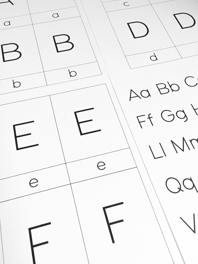 A to Z. Alphabet 3 Part Card for Montessori Education. - Etsy