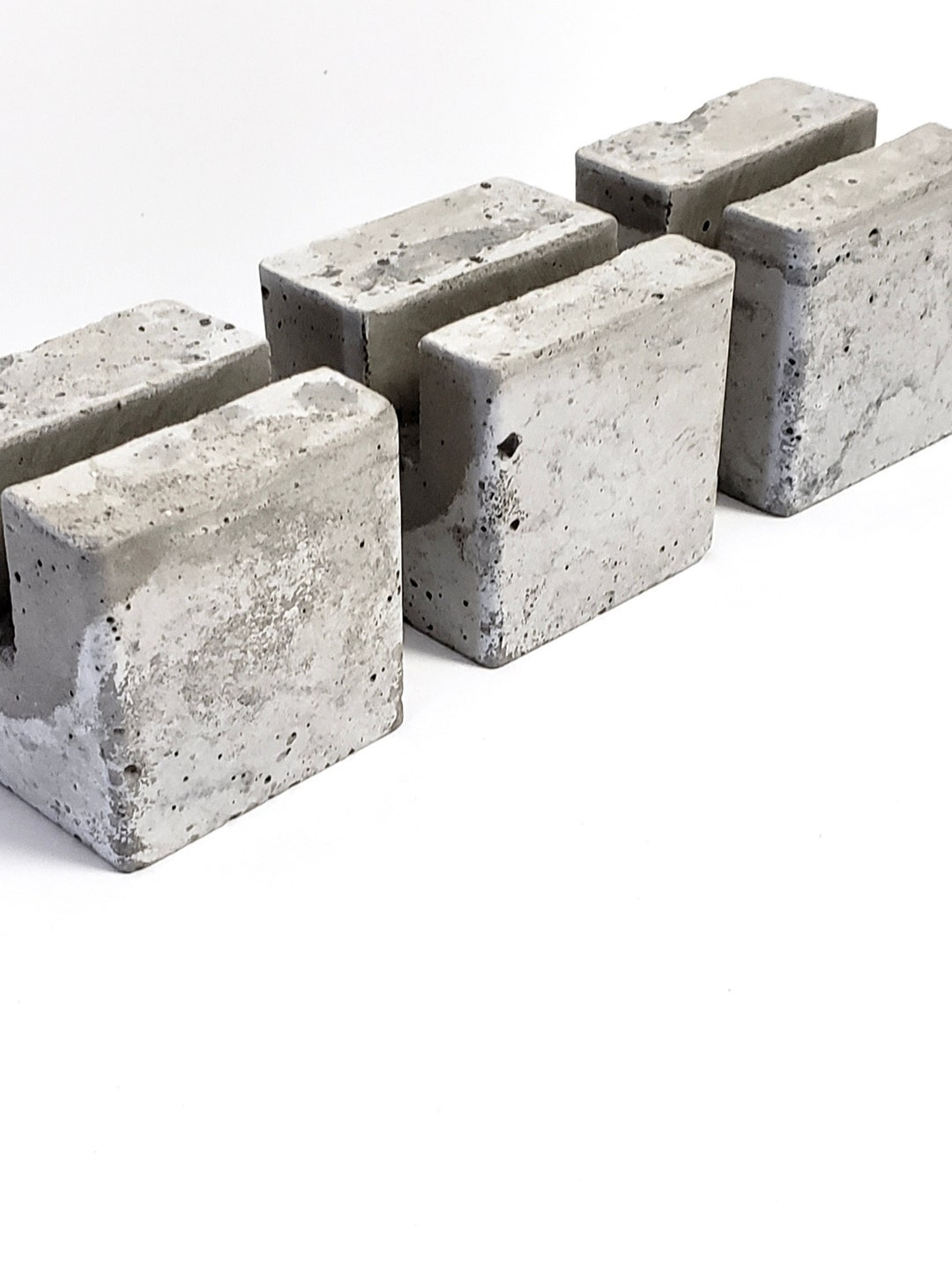 Business Card Holder for Desk. Tall and Wide Concrete Block. Set of 3 ...