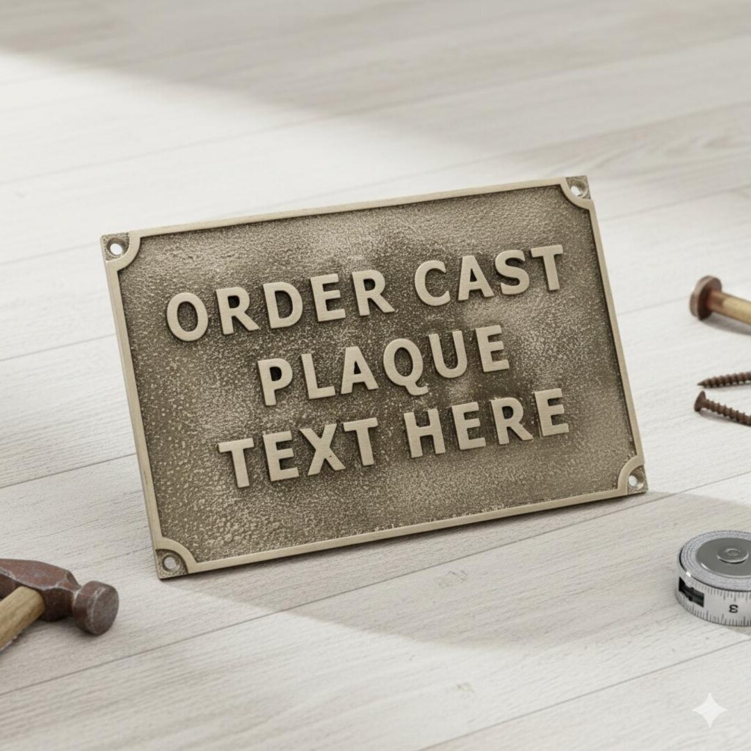 Custom Cast Brass House Address Plaque | Personalized Address Sign for ...