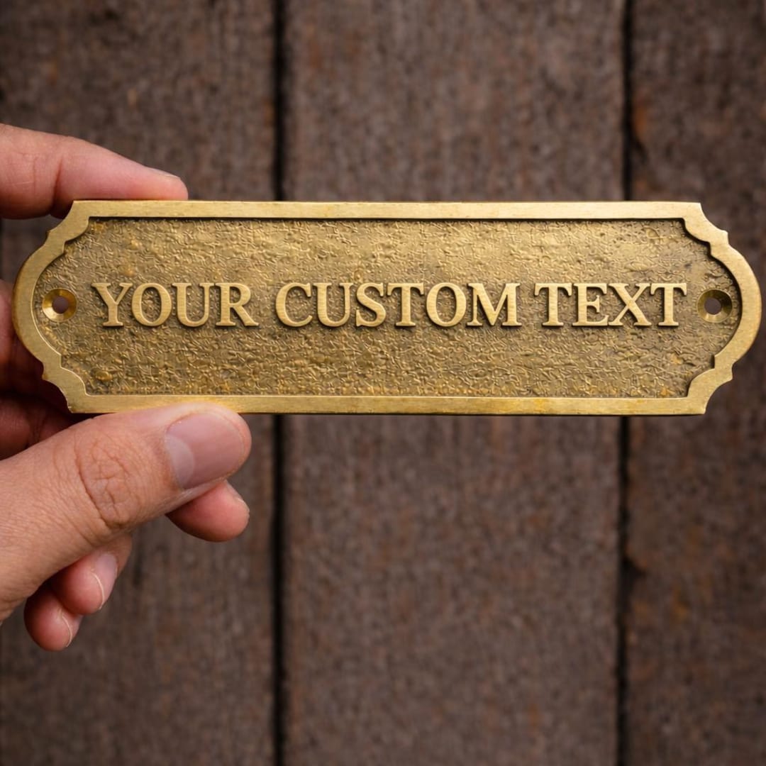 Custom Brass Door Sign | Personalized Brass Plaque | Bronze Finish Door ...