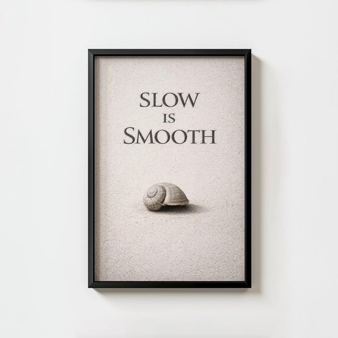 Slow is Smooth Wall Art - Ivory Plaster Texture Minimalist Poster, Calm ...