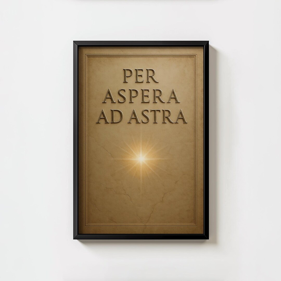 Per Aspera Ad Astra Poster | Premium Vintage Style Beige Rustic Art ...