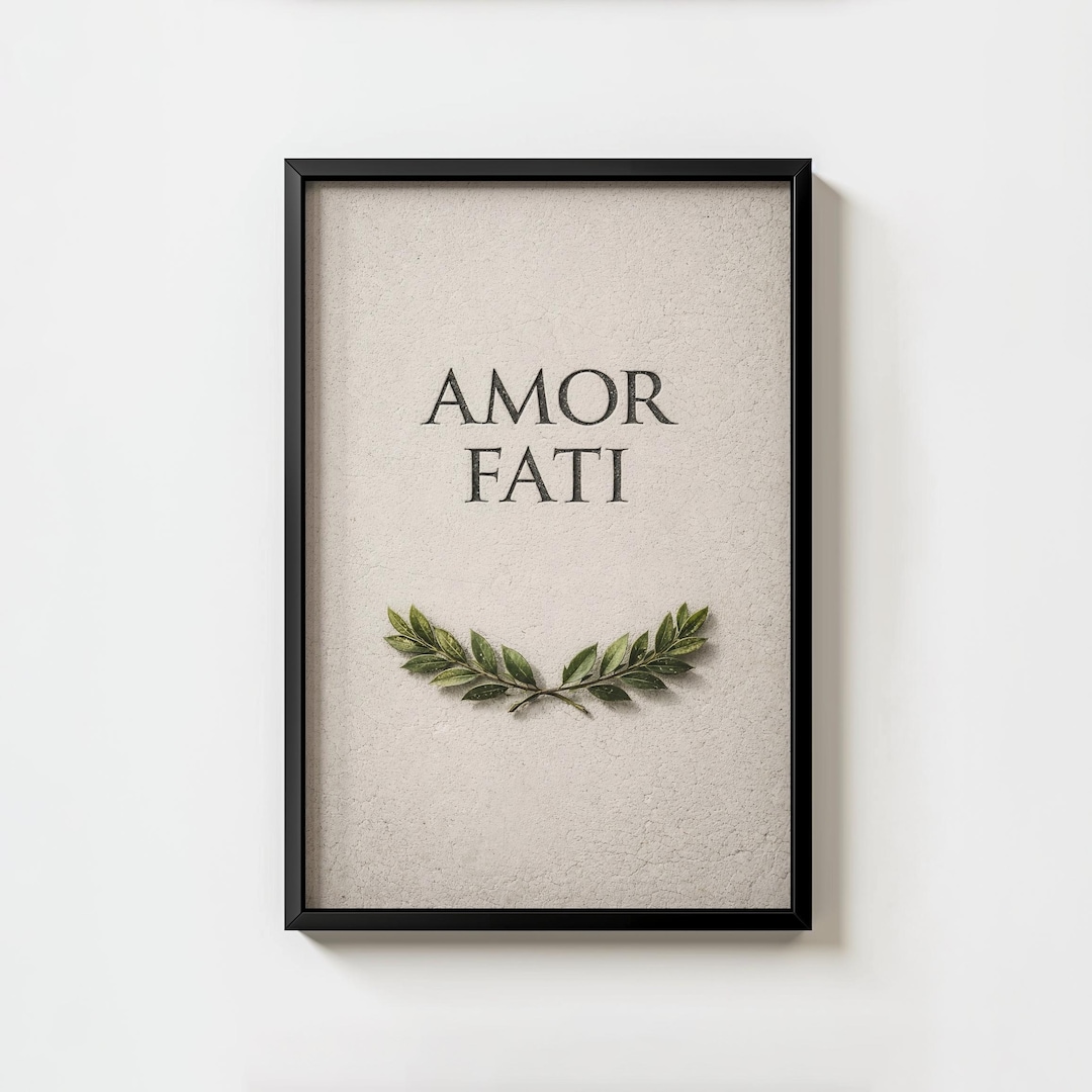 Amor Fati Wall Art Stoicism Wall Art Textured Ivory Stone Relief