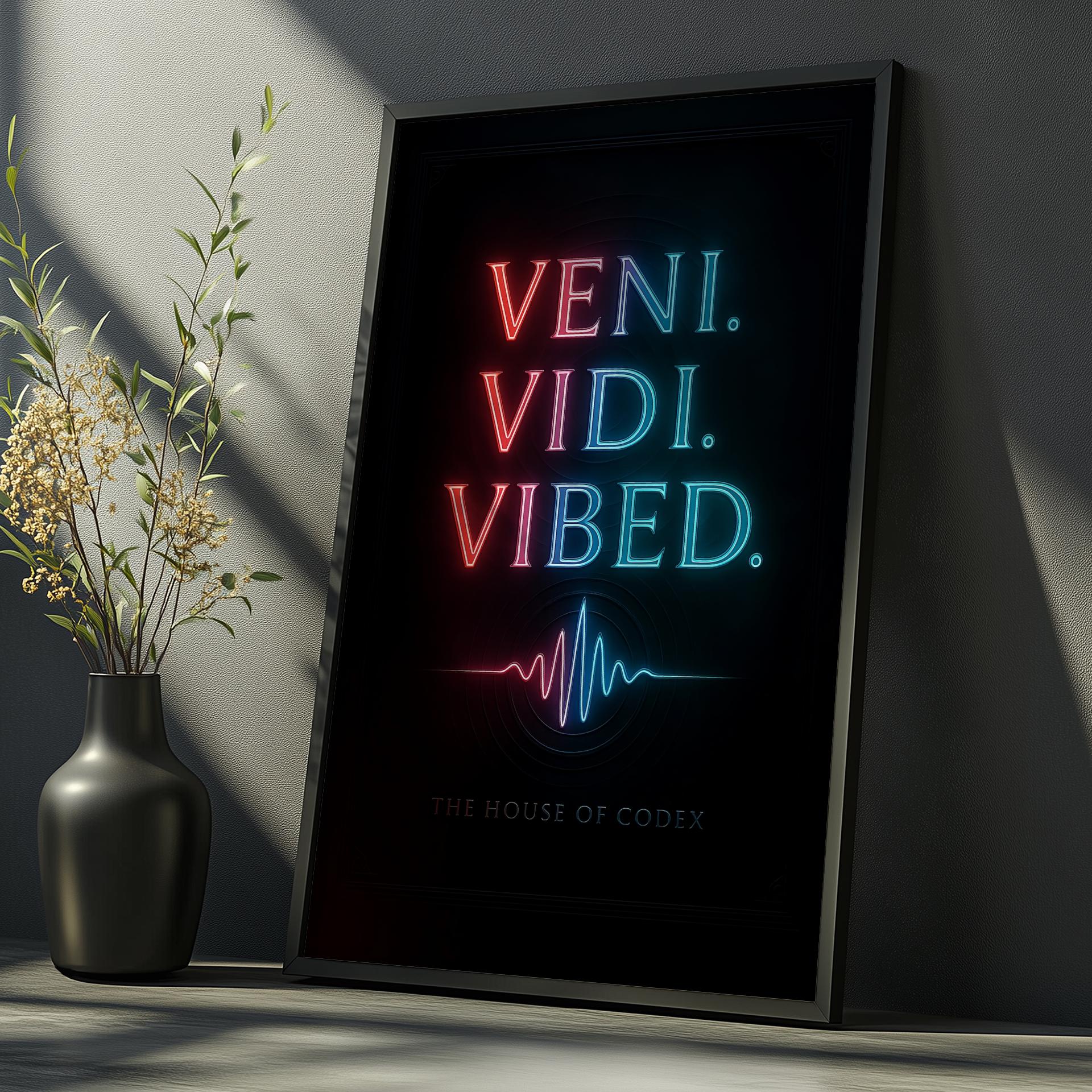 VENI • VIDI • VIBED Neon Vibe Poster – Edm & Rave Wall Art – Music ...