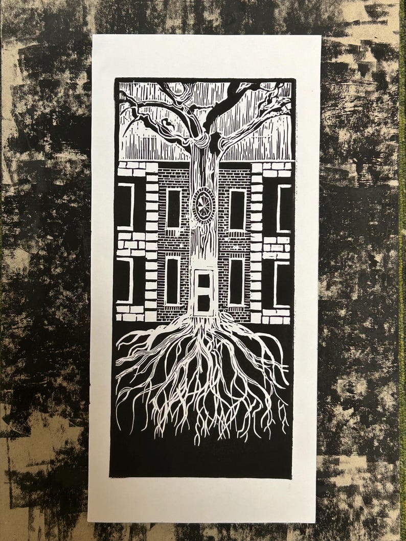 Magnus Archives Linocuts || Hill Top Road || Burned Out || TMA Fanart ...