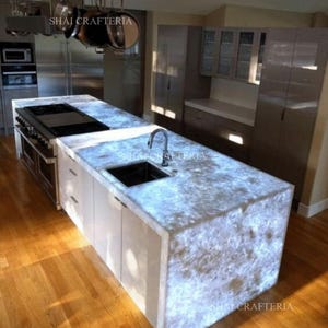 Handmade White Quartz Table Top: Custom Agate Center Table - Etsy