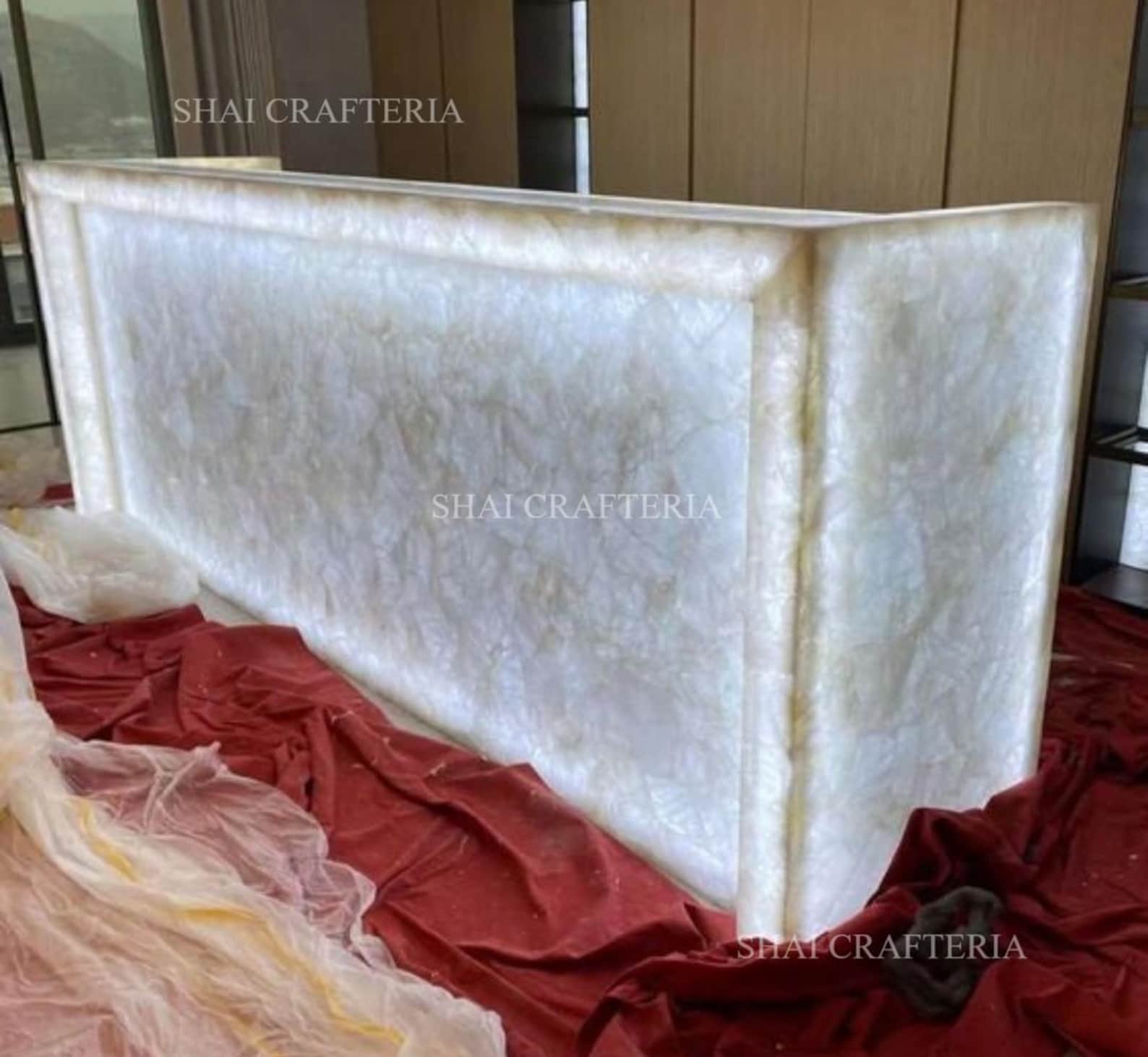 Handmade White Quartz Countertop Agate Custom Quartz Console Table ...