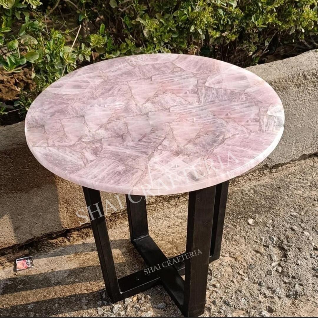 Luxury Rose Quartz Tabletop: Natural Pink Stone Slab for Dining, Living ...