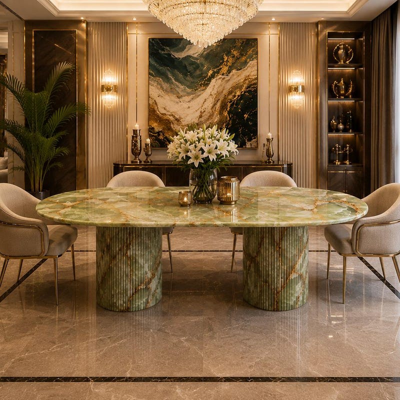 Green Onyx Dining Table - Etsy
