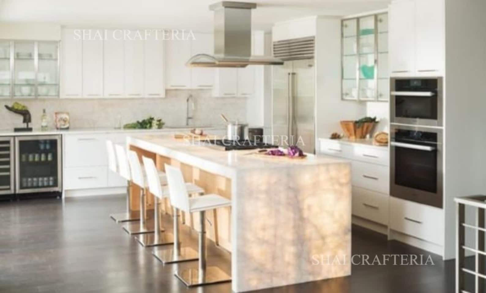Handmade White Quartz Table Top: Custom Agate Center Table - Etsy