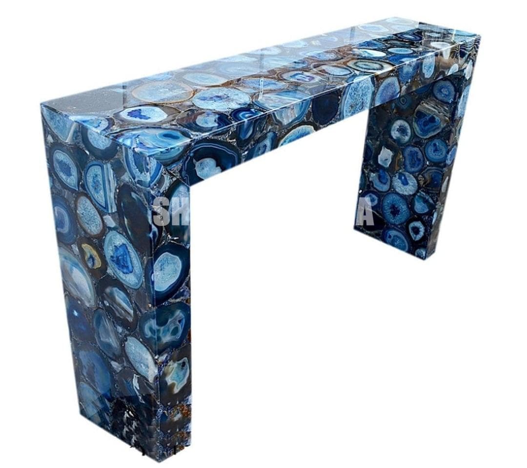 Blue Agate Countertop Slab: Semi Precious Gemstone Kitchen Counter - Etsy