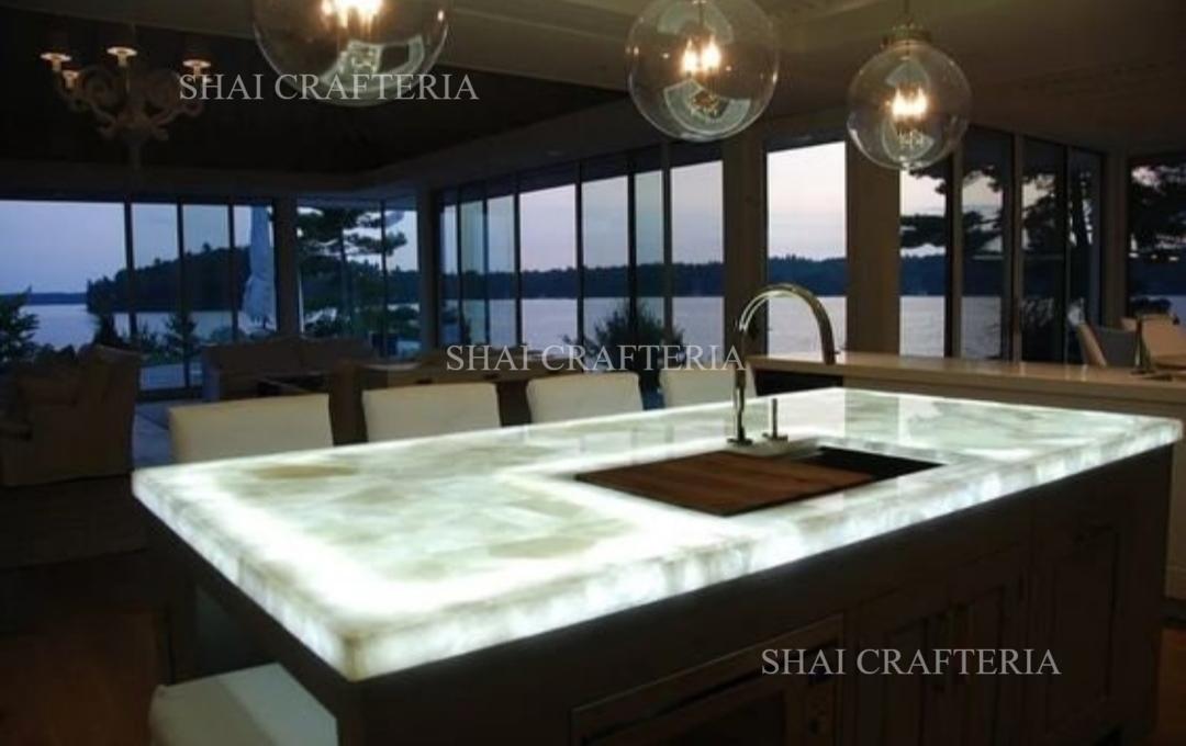 Handmade White Quartz Table Top: Custom Agate Center Table - Etsy