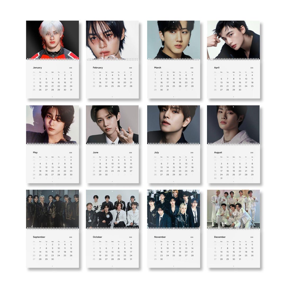 Calendario de pared de Stray Kids 2026 / Calendario de 12 meses de Kpop ...