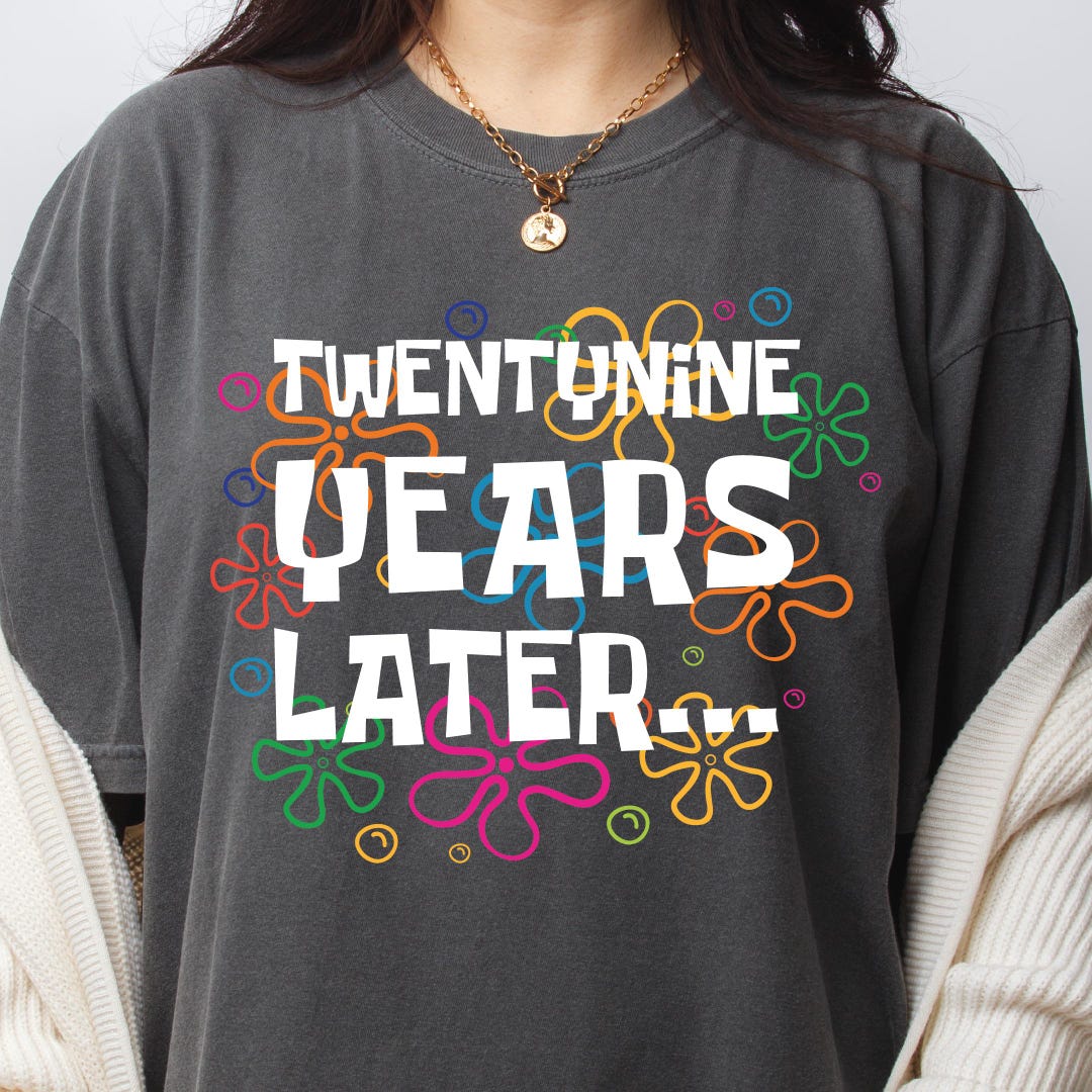 Custom "years Later" Birthday T-shirt: Underwater Cartoon Meme Shirt - Etsy