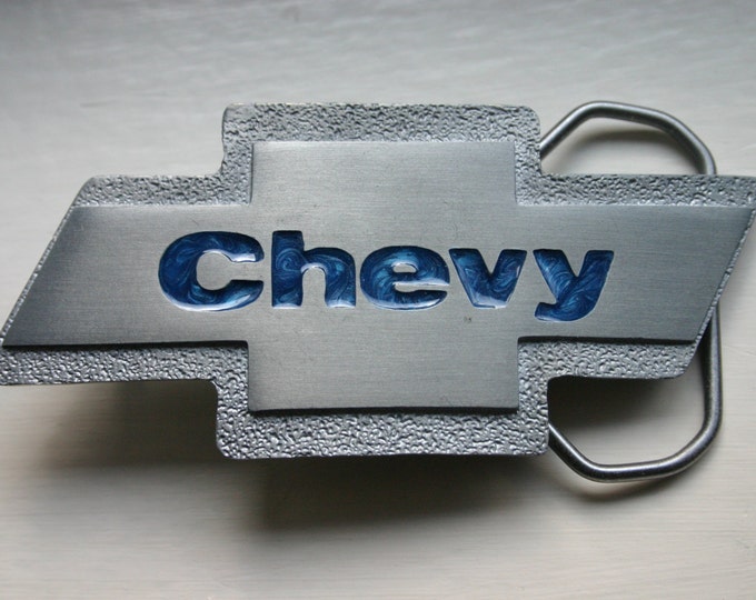 Vintage Chevy Pewter Belt Buckle 1980 - Etsy