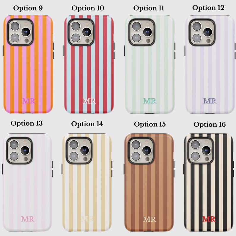 Custom Monogram Stripes Phone Case, Personalized Aesthetic Design - Etsy