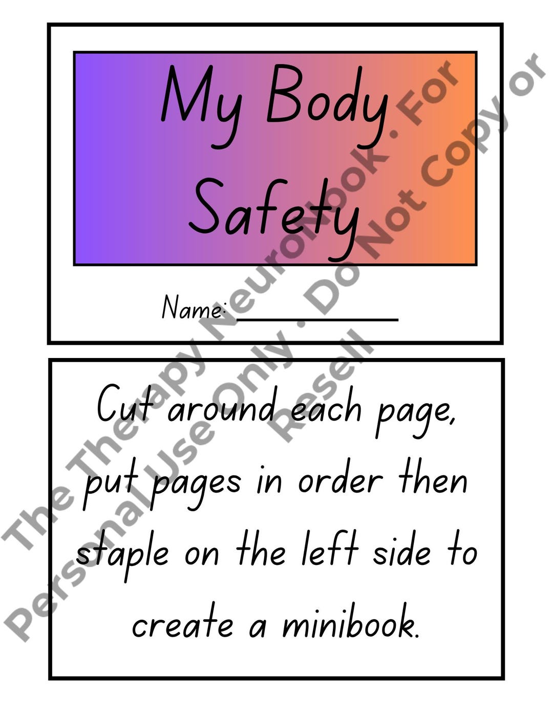 My Body Safety Mini Book – Printable Educational Tool for Kids - Etsy