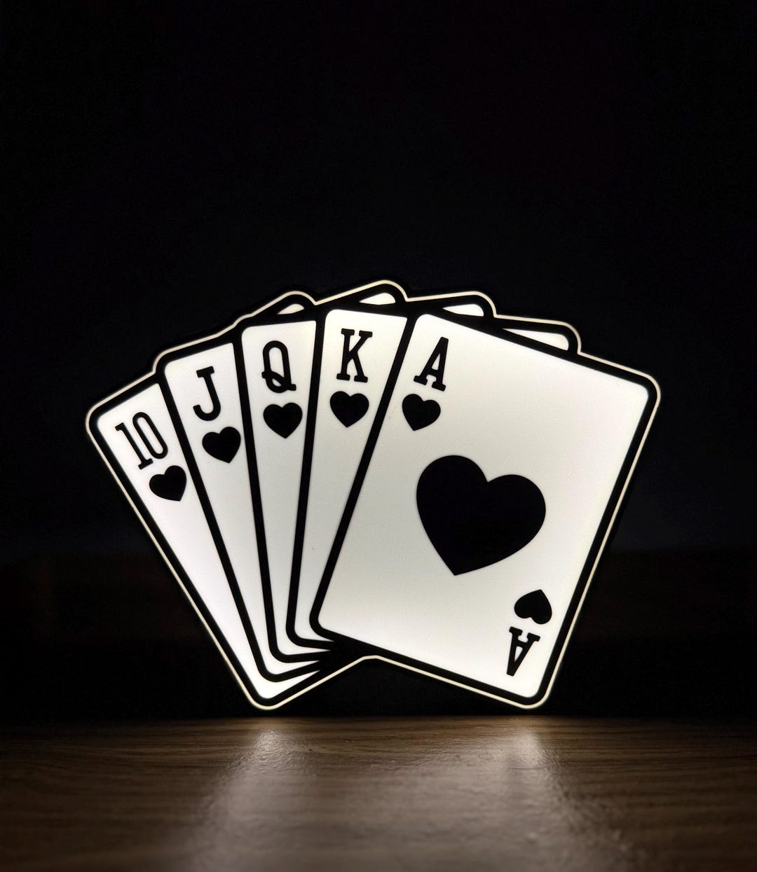 Royal Flush Poker LED Light – 3D Printed Lightbox | Dimmer Lamp ...