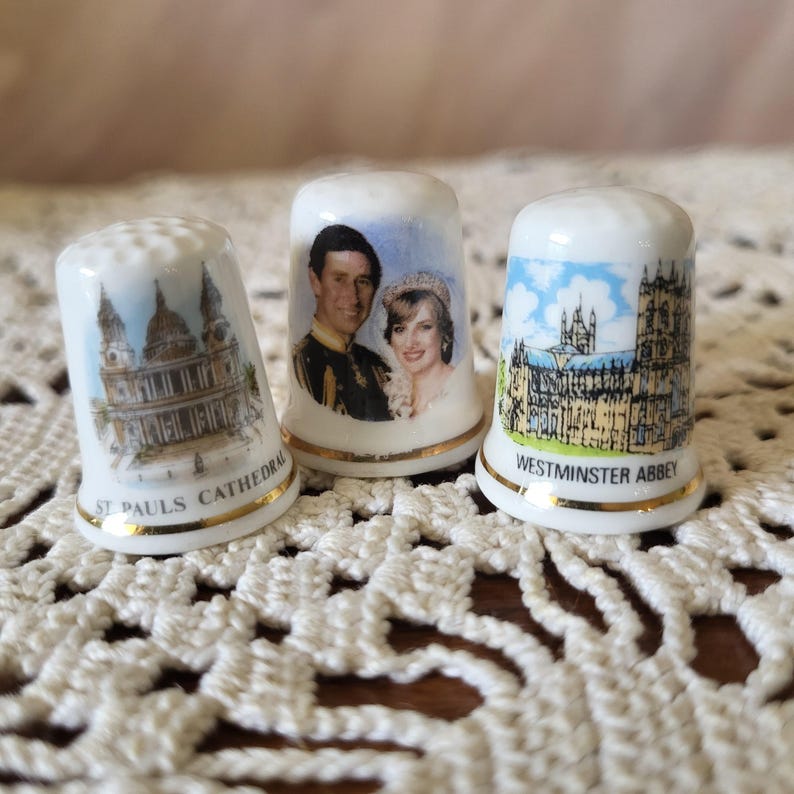 Vintage Princess Diana Bone China Thimble Collection - Royal Wedding ...