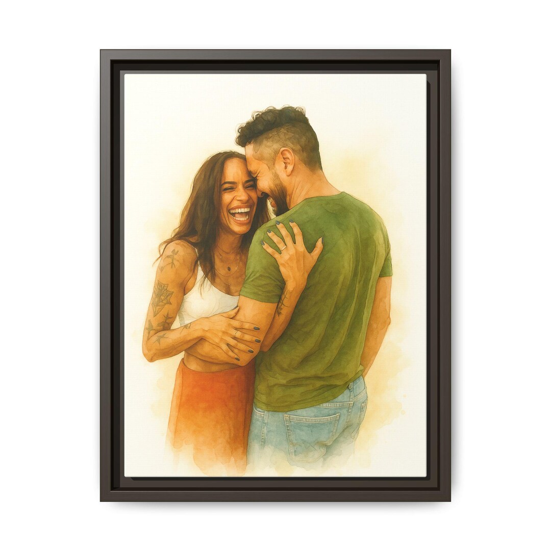 Custom Couple Portrait - Digital Download, Personalized Wall Art ...