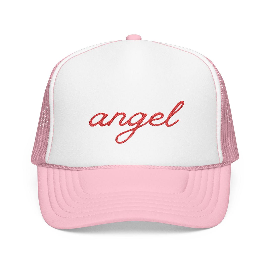 Angel Trucker Hat - Embroidery Foam Cap, Religious Headwear, Spiritual ...