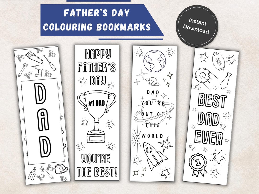 Father's Day Coloring Bookmarks: Kids DIY Gift (digital Download) - Etsy