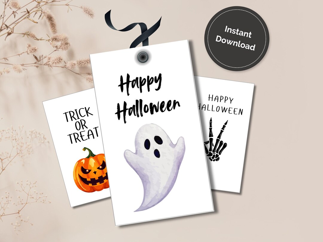 Halloween Gift Tags Printable | Cute & Spooky Tags for Party Favours ...